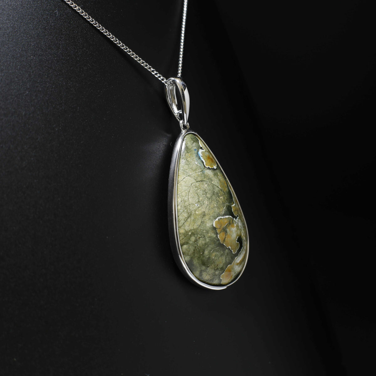 Australian Rhyolite | Silver Pendant | Rhyolite | Rainforest Jasper ...